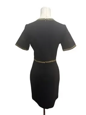 unknown | Dresses | Black Dress With Gold Chain Logo | Poshmark